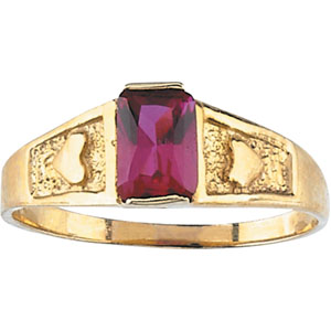 Teen Synthetic Ruby Ring