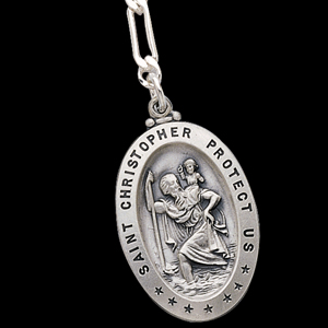 St. Christopher Medal Key Chain in Sterling Silver 29 x 20mm Ref 125515 ...